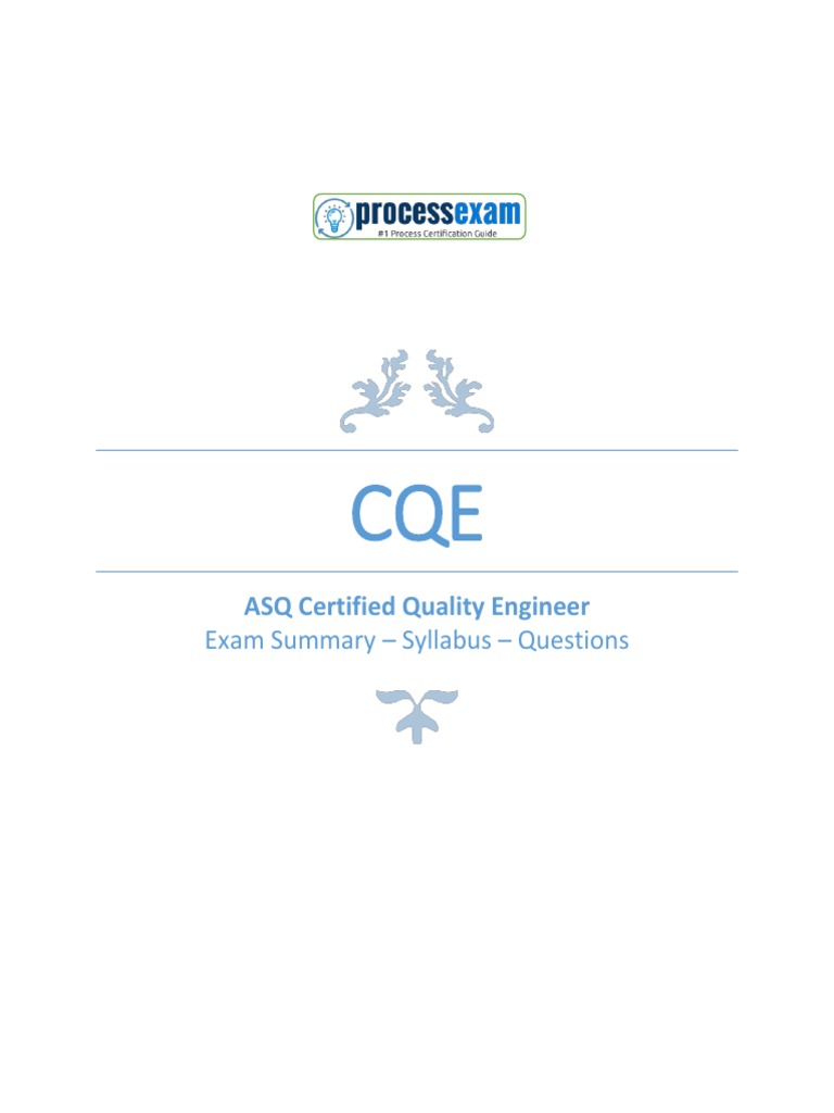 CQE ASQ Certified Quality Engineer | PDF