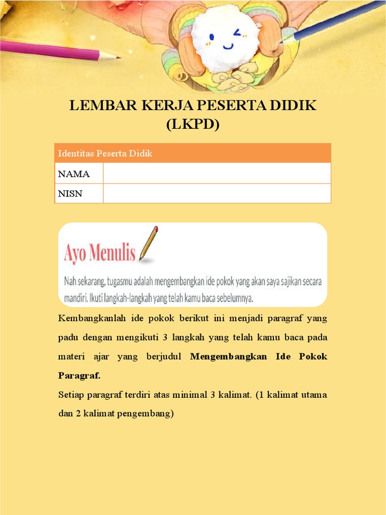 (Template) LKPD Mengembangkan Ide Pokok Paragraf | PDF