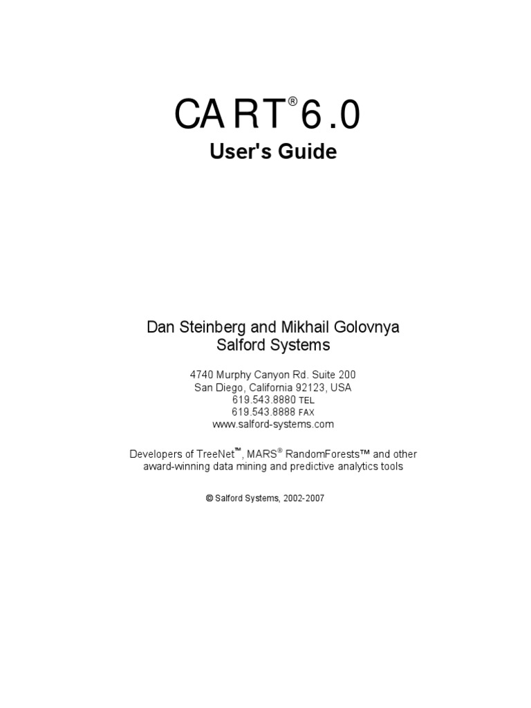 CART v6.0 | PDF | Predictive Analytics | Cross Validation (Statistics)