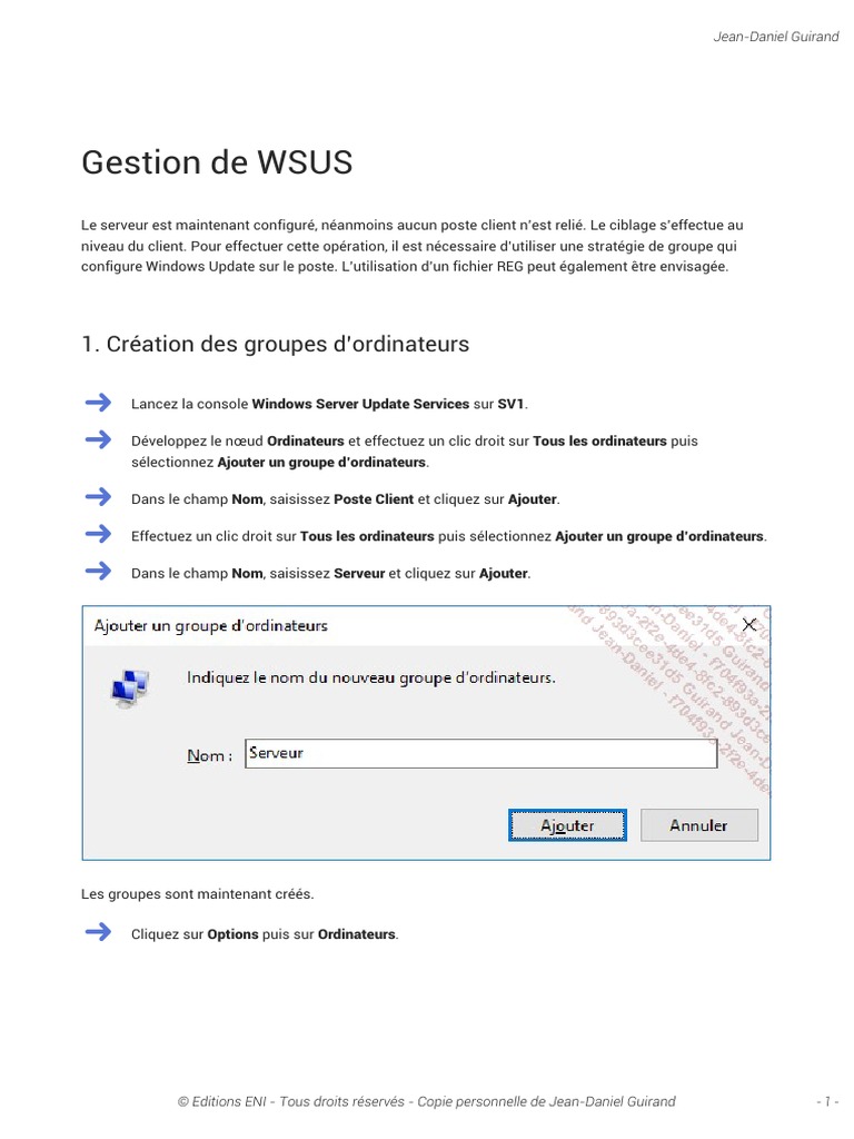 Gestion de WSUS | PDF | Stratégies de groupe | Serveur (Informatique)