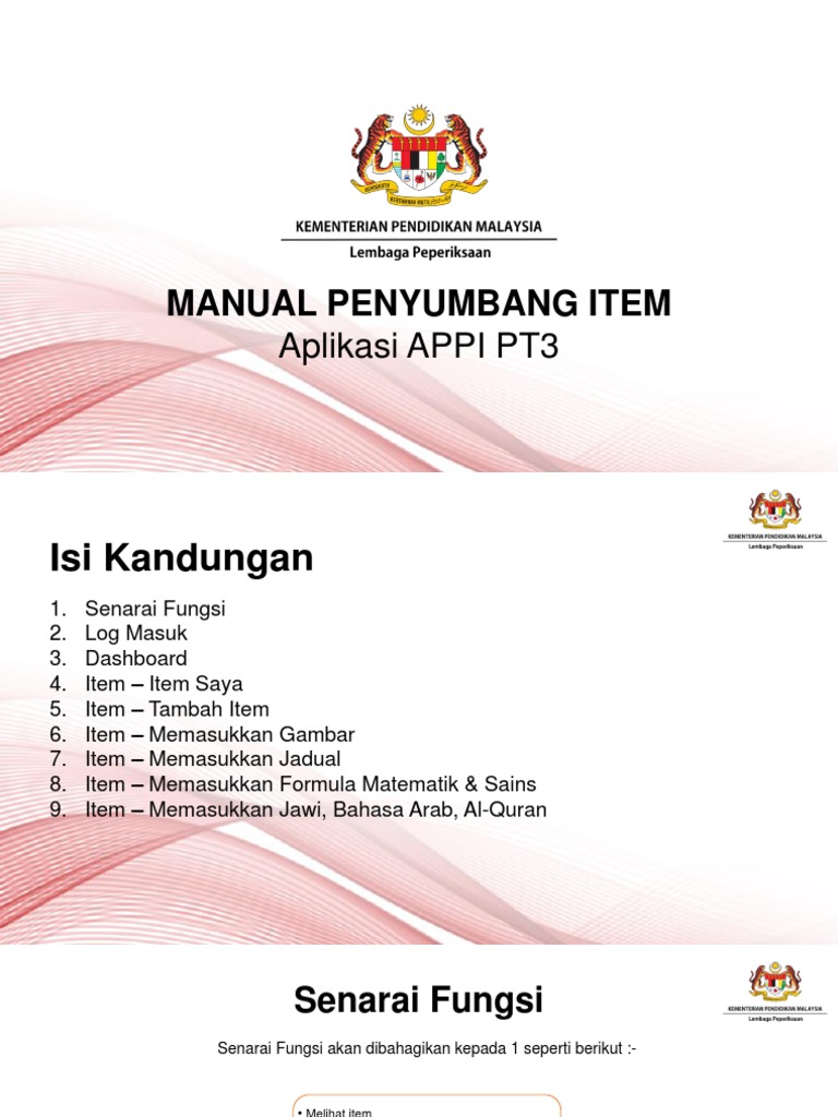 Manual Pengguna APPI Menengah - Penyumbang Item | PDF