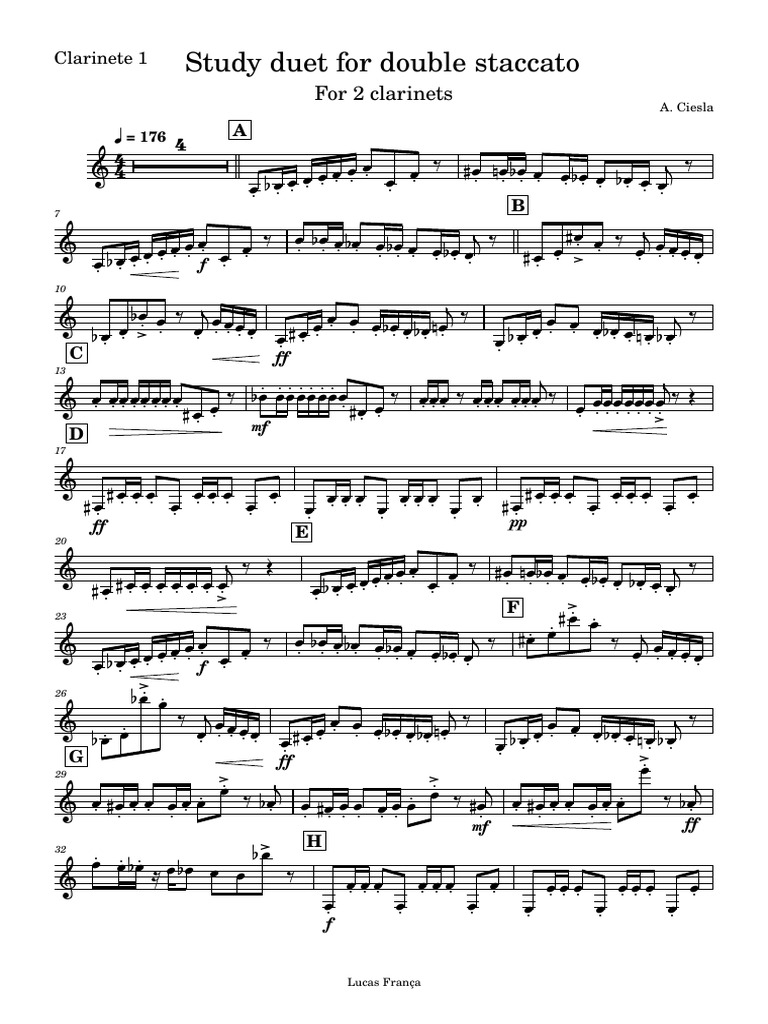 Study Duet For Double Staccato-Part - 1 | PDF