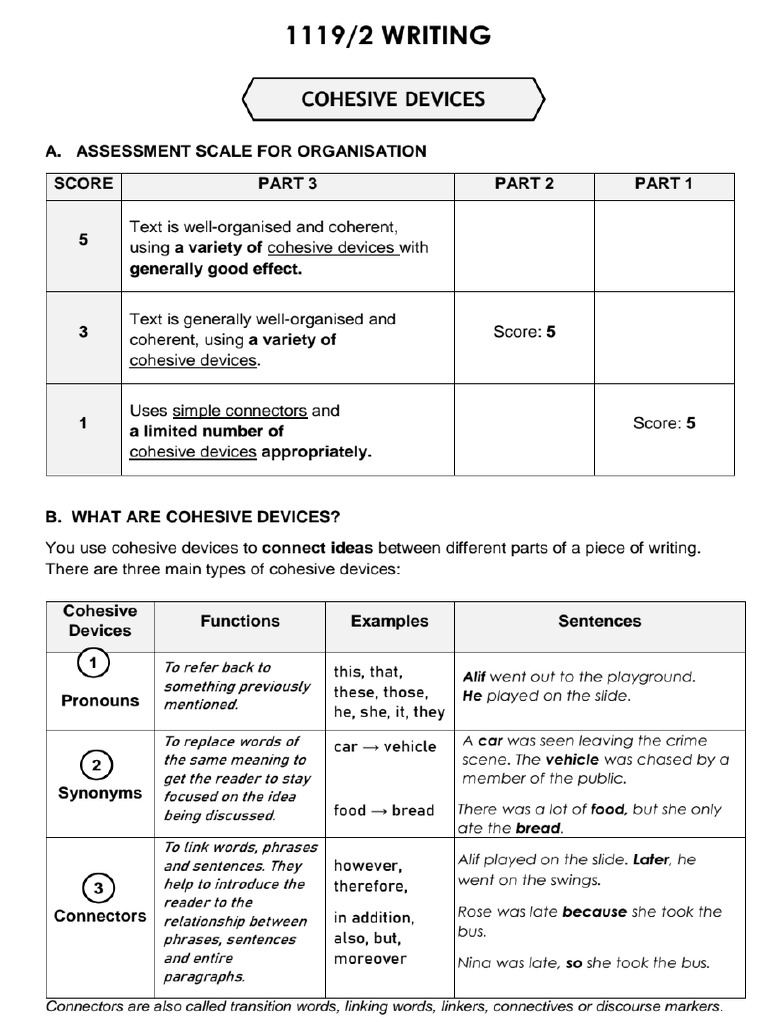 Lesson - 1 Cohesive Devices | PDF