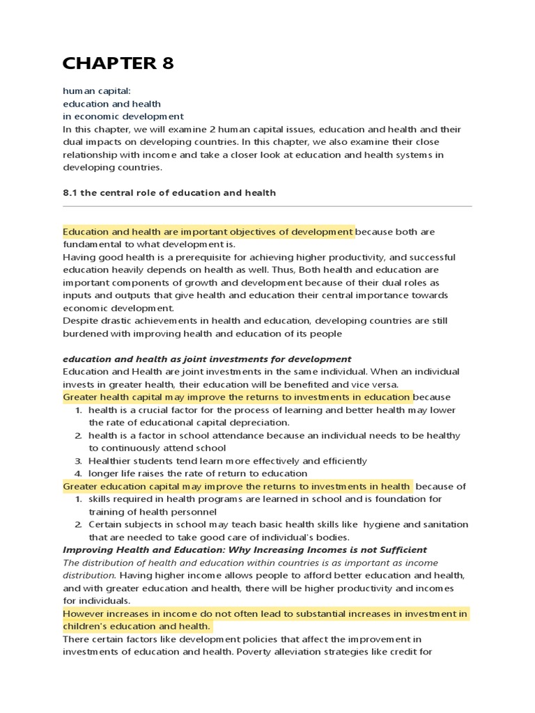 Chapter 8 Notes | PDF | Human Capital | Labour Economics