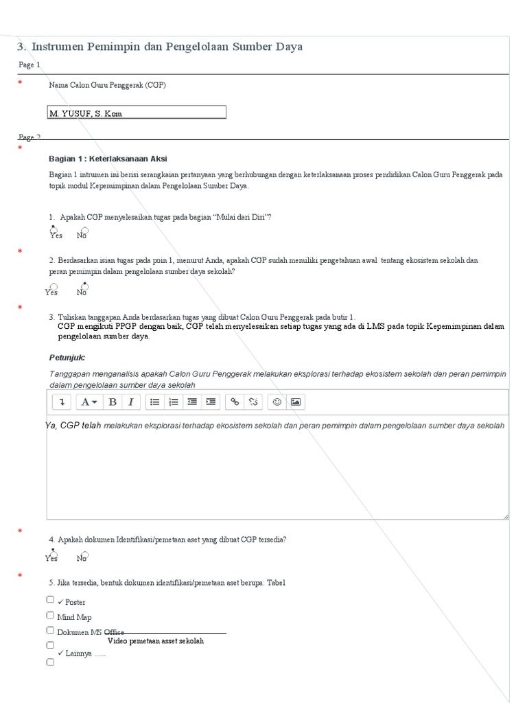 Instrumen Pemimpin Dan Pengelolaan Sumber Daya - SRI HASTUTI DIAH WIDIANINGRUM | PDF