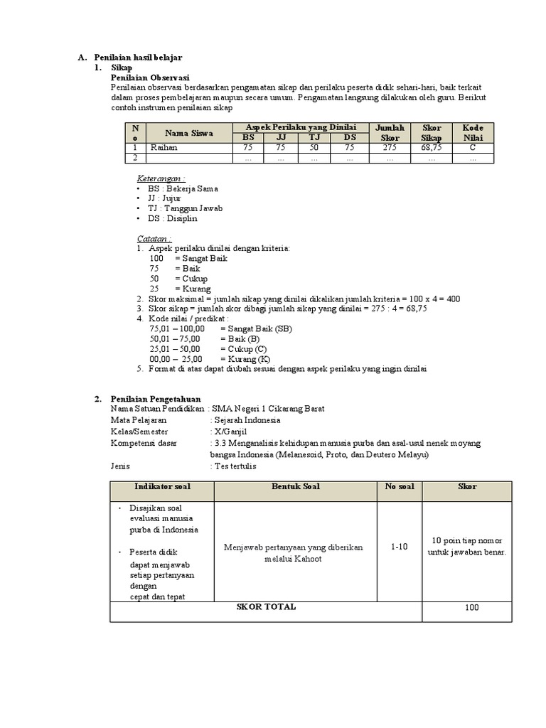 Penilaian Keterampilan | PDF