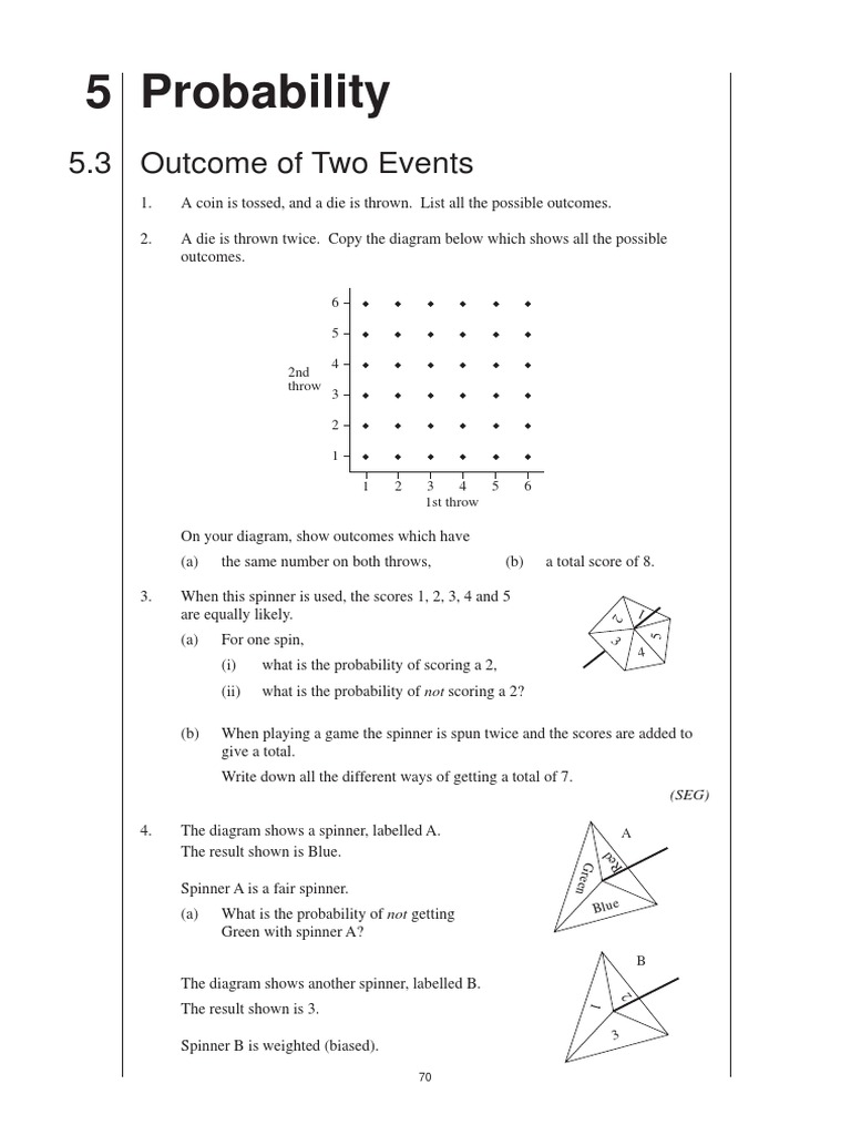 Probability Worksheet 1 | PDF | Probability | Snooker