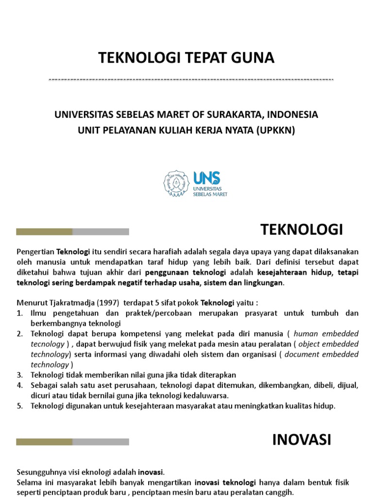 TTP Teknologi Tepat Guna | PDF