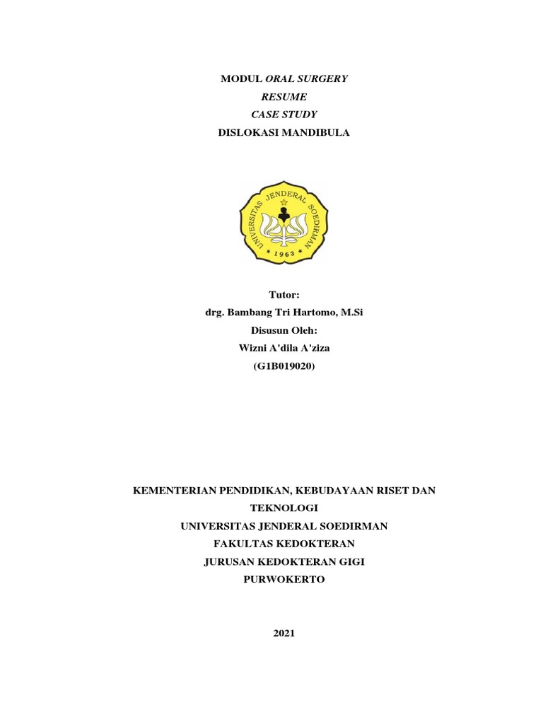 G1B019020 - Wizni Adila Aziza - Resume CS Dislokasi Mandibula | PDF