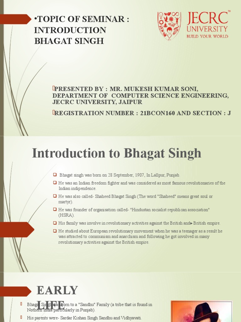 Mukesh Kumar Soni Bhagat Singh | PDF