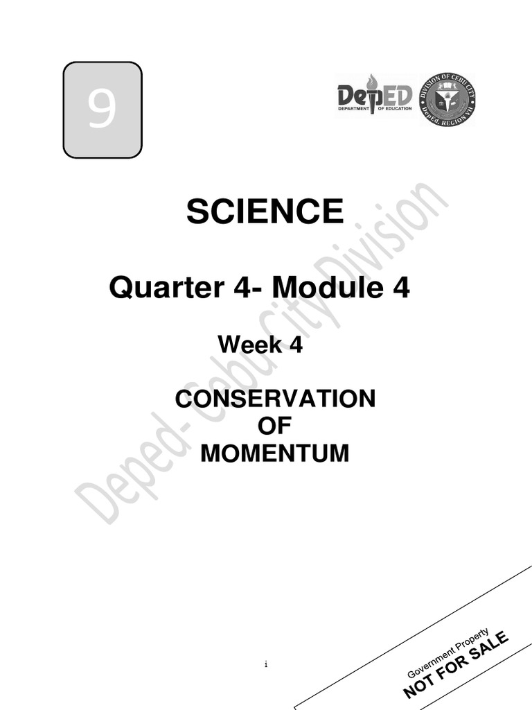 Science 9 Q4 Module - 4 | PDF | Collision | Momentum