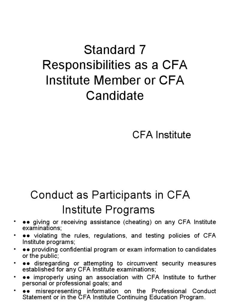 CFA Institute Member Responsibilities | PDF | Test (Assessment)