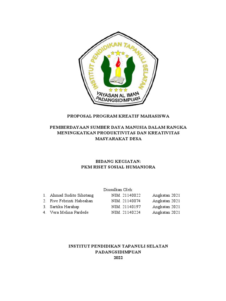 Proposal PKM-RSH | PDF