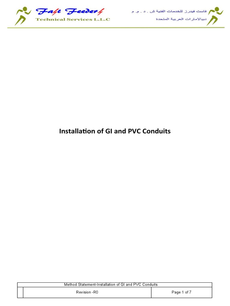 Method Statement - GI and PVC Conduits | PDF | Technology & Engineering