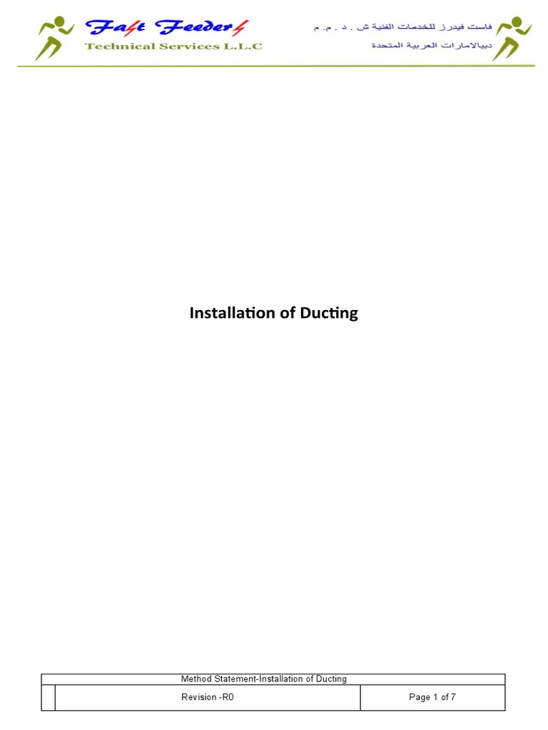 Method Statement Ducting | PDF | Duct (Flow)
