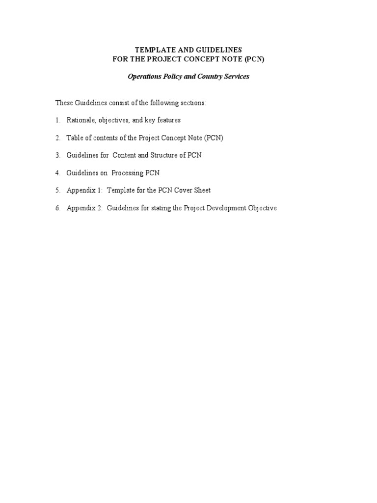 Project Concept Note Guidelines | PDF | Risk | Banks