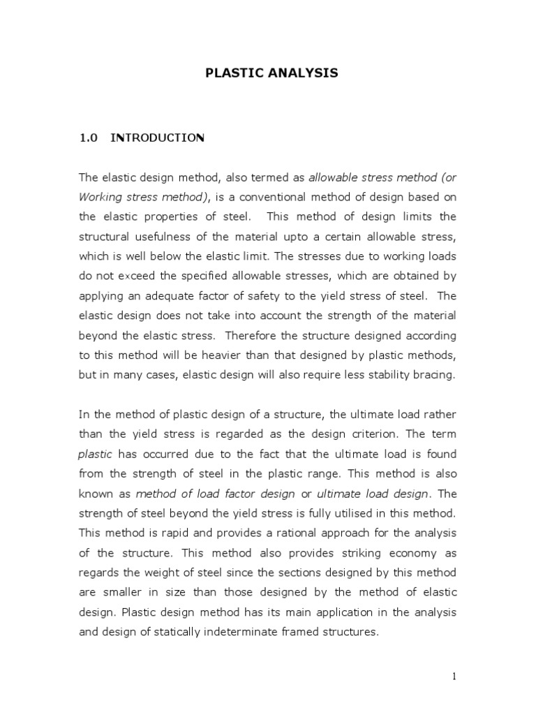 Plastic Analysis (Surafel) | PDF | Deformation (Engineering) | Bending