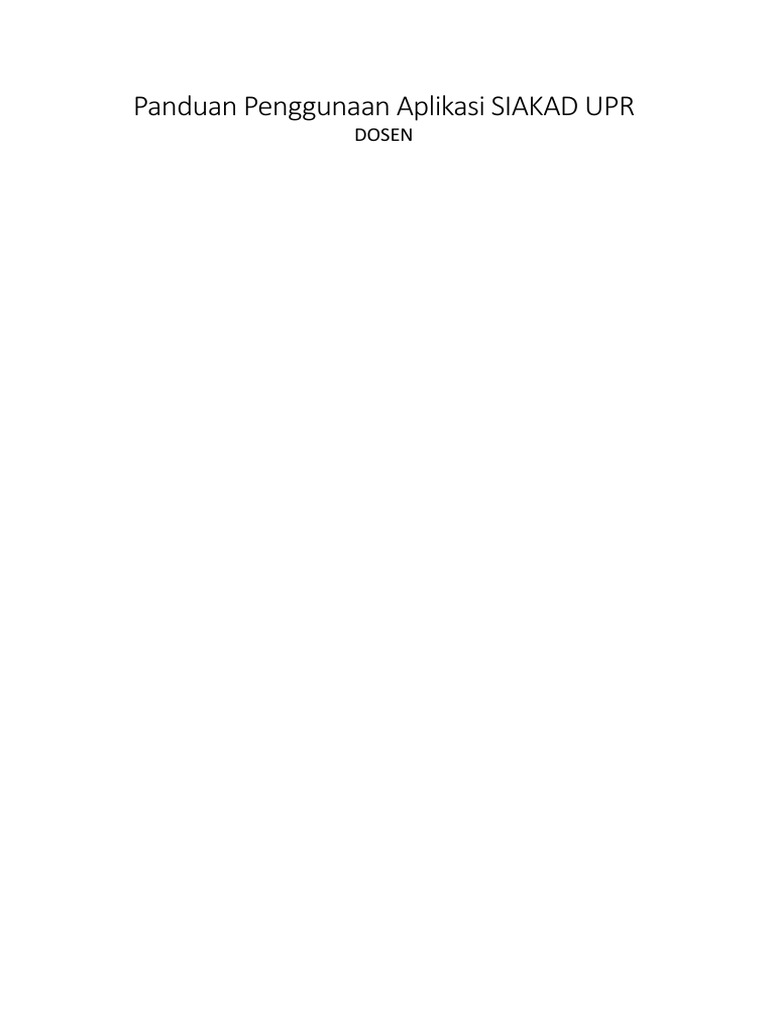 Manual Book SIAKAD - Dosen | PDF
