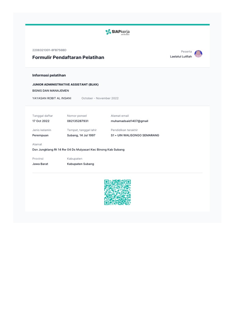 Training Registration Form | PDF