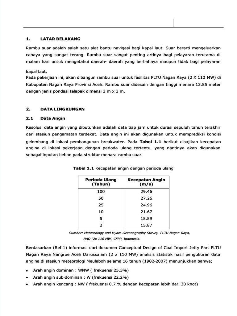 Desain Rambu Suar PLTU Nagan Raya | PDF