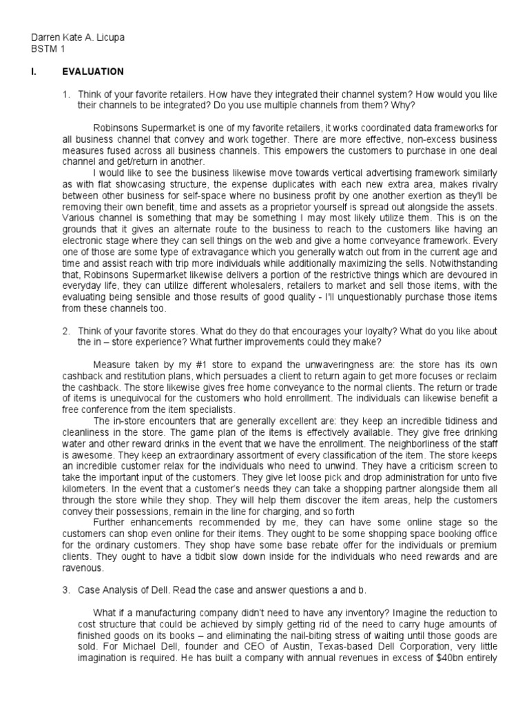 Evaluation 4 | PDF | Dell | Retail