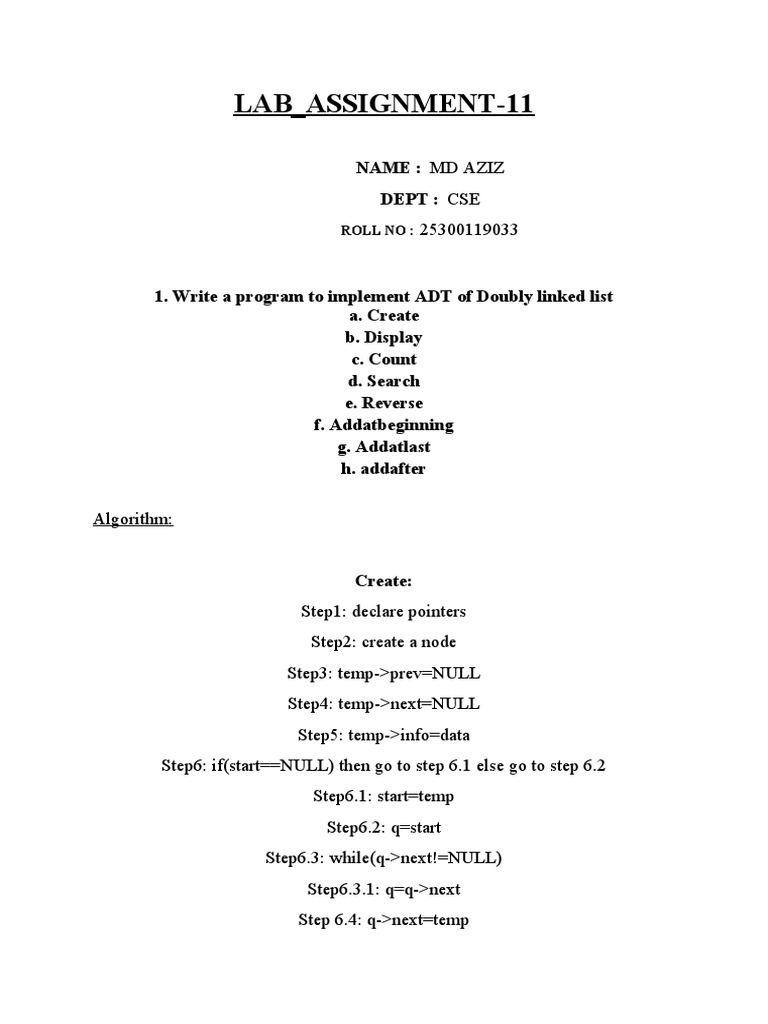 A Ds Lab Assignment 11 Pdf