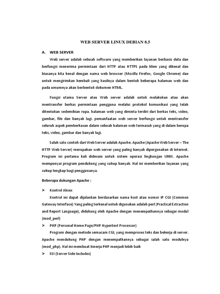 Server - Unknown - WEB SERVER LINUX DEBIAN 8 - 5 | PDF
