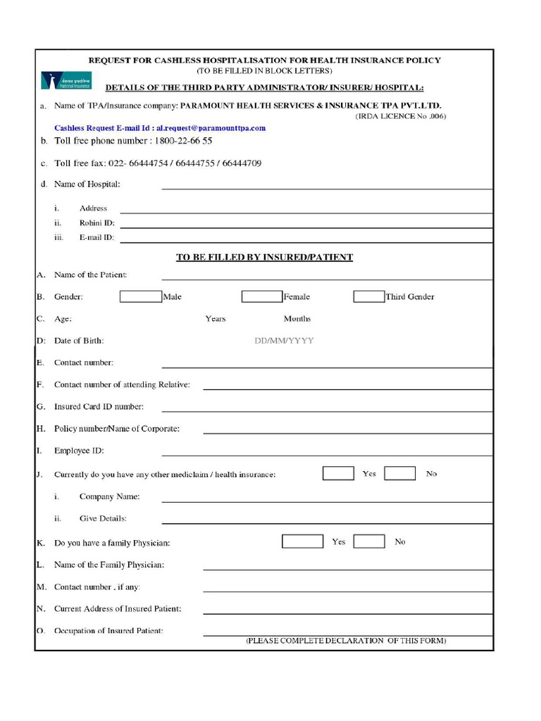 Standard Cashless Request Form | PDF