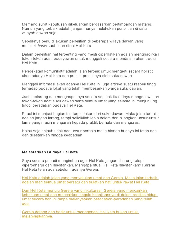Melestarikan Budaya Hel Keta | PDF