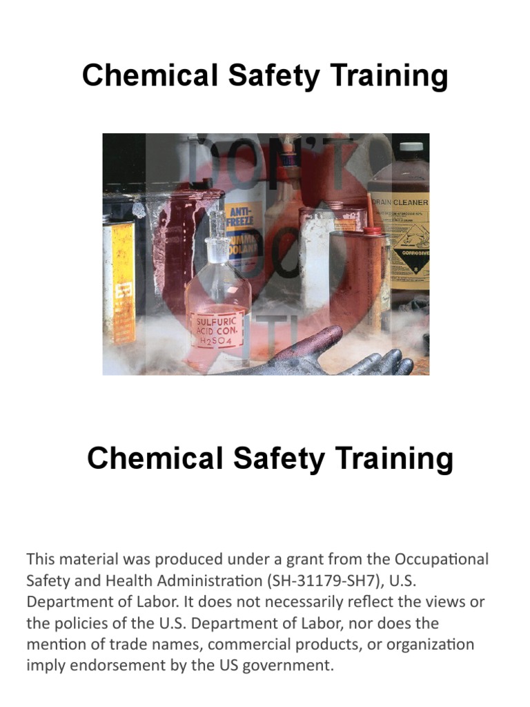 Chemical Safety Training Overview | PDF | Occupational Safety And ...