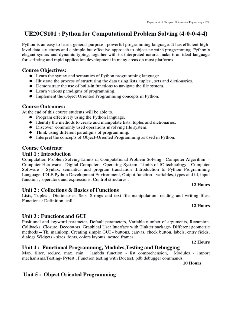 B.tech CSE Syllabus Handbook | PDF B.tech CSE Syllabus Handbook | PDF