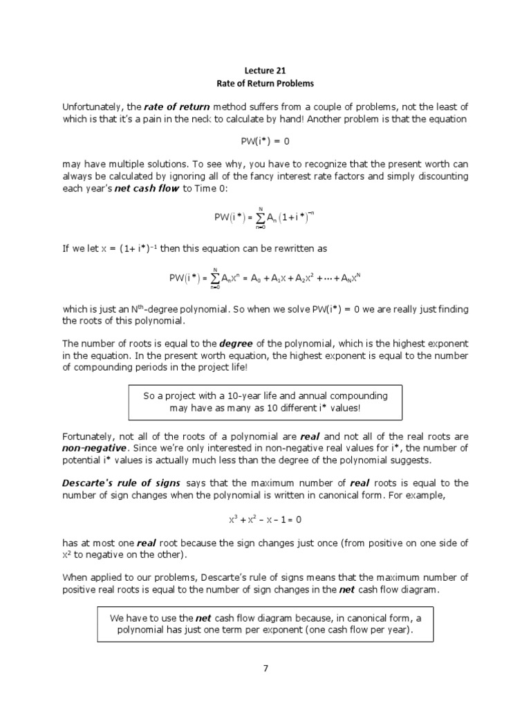 21 - Rate of Return Problems | PDF