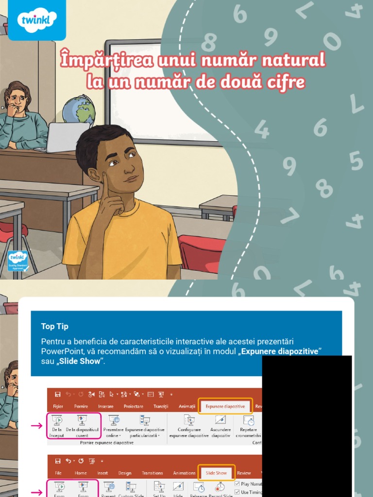 Impartirea Unui Numar Natural La Un Numar de Doua Cifre - PowerPoint | PDF