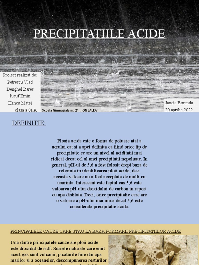 Chimie-Precipitatiile Acide | PDF