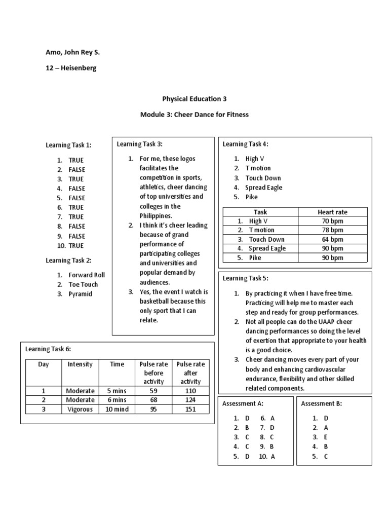 Pe Module 3 Answers | PDF | Heart Rate