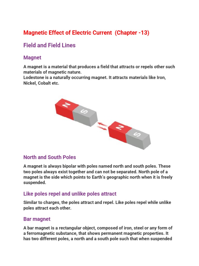 Magnetic Effects of Electric Current | PDF | Electromagnetic Induction ...