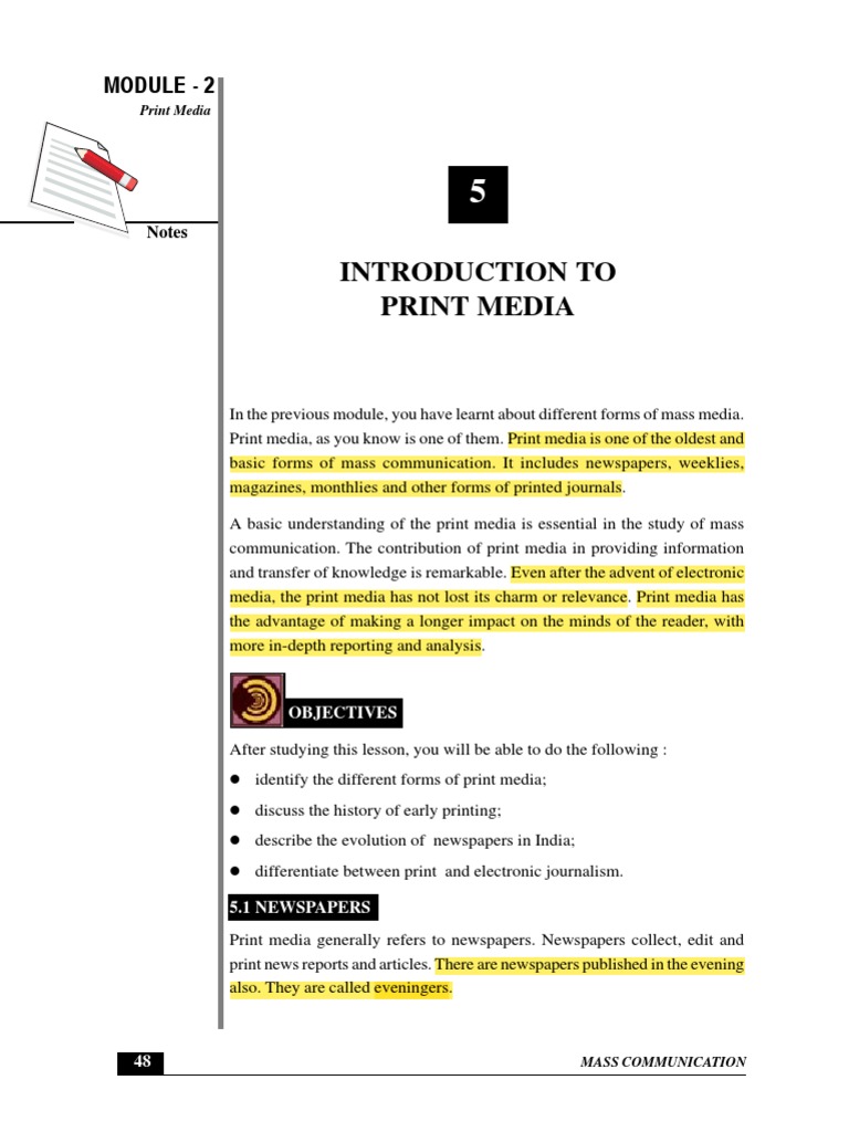 Introduction To Print Media | PDF