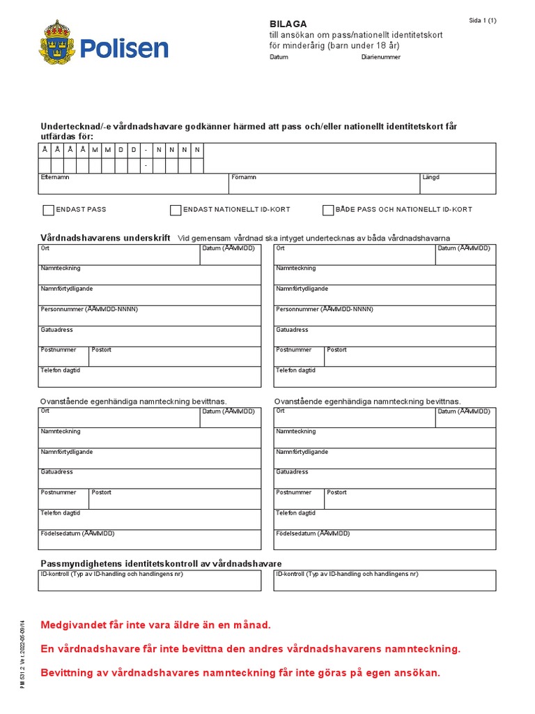 Polisens Blanketter 531-2 För Utskrift | PDF