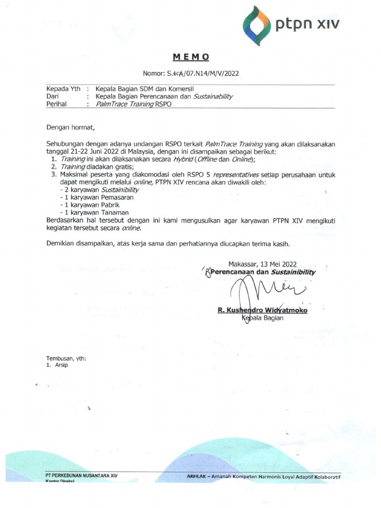 PalmTrace Training RSPO | PDF