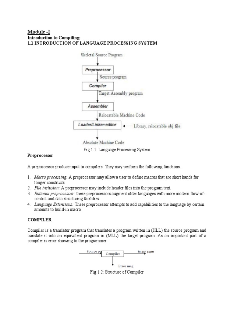 Unit 1 Compiler Design | PDF | Compiler | Programming Unit 1 Compiler Design | PDF | Compiler | Programming