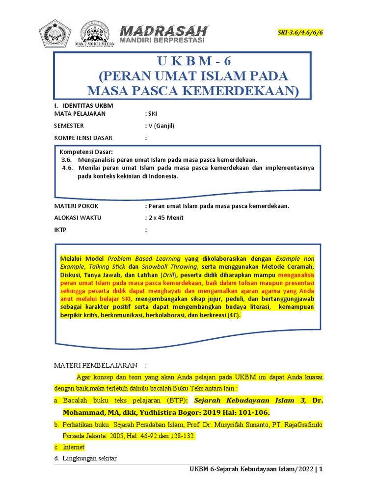 Ukbm Ski 3.6 4.6 (Kelas 12 Ganjil) | PDF | Ilmu Sosial | Sains & Matematika