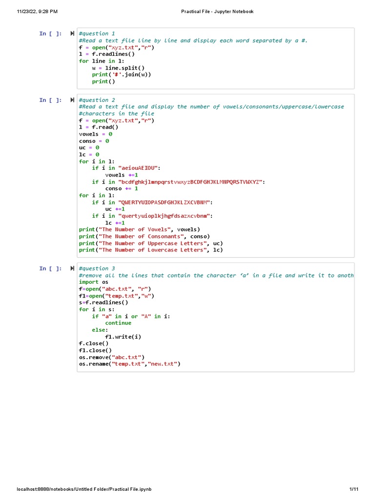 Practical File Jupyter Notebook Pdf