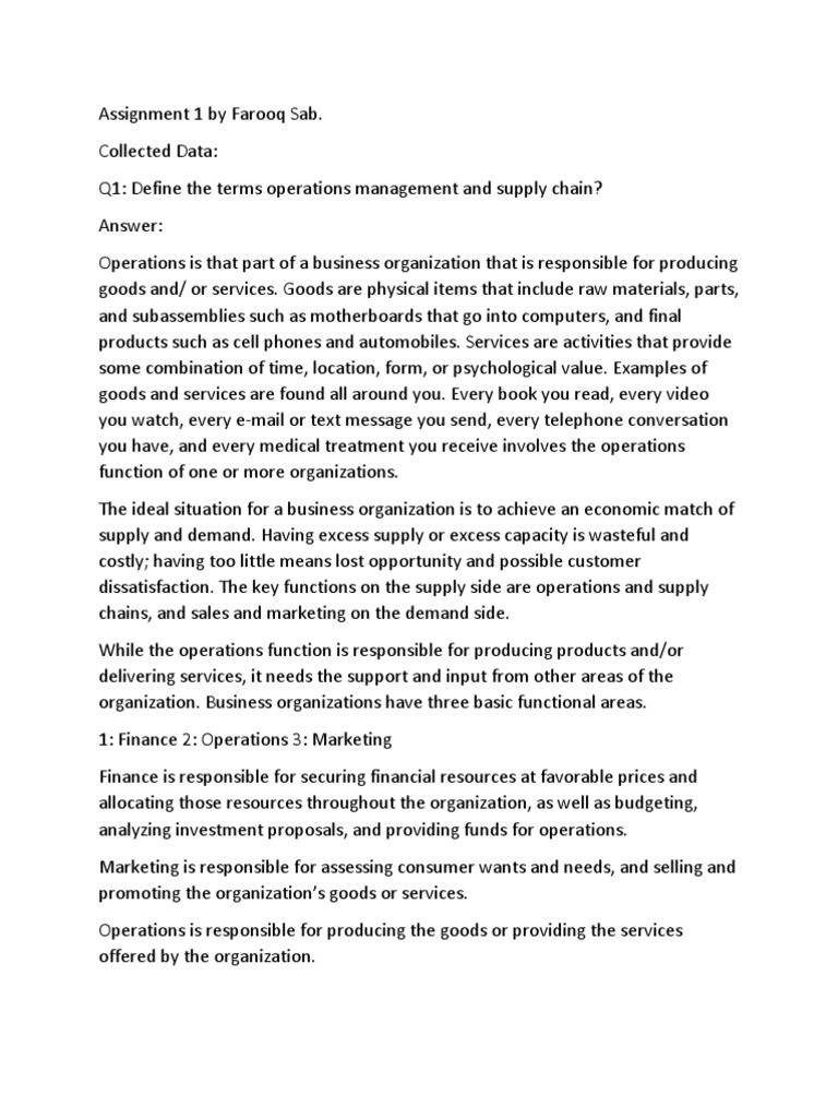 Chapter 1 Operation Management | PDF | Operations Management | Marketing