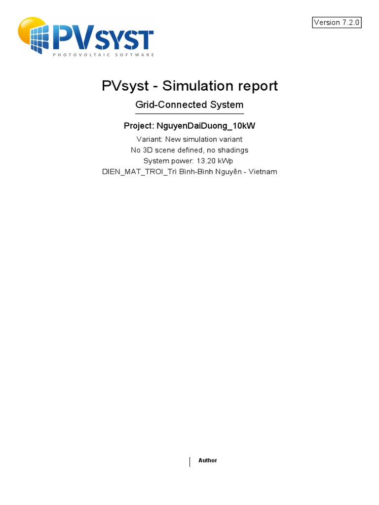 Pvsyst - Simulation Report: Grid-Connected System | PDF | Photovoltaics | Variance
