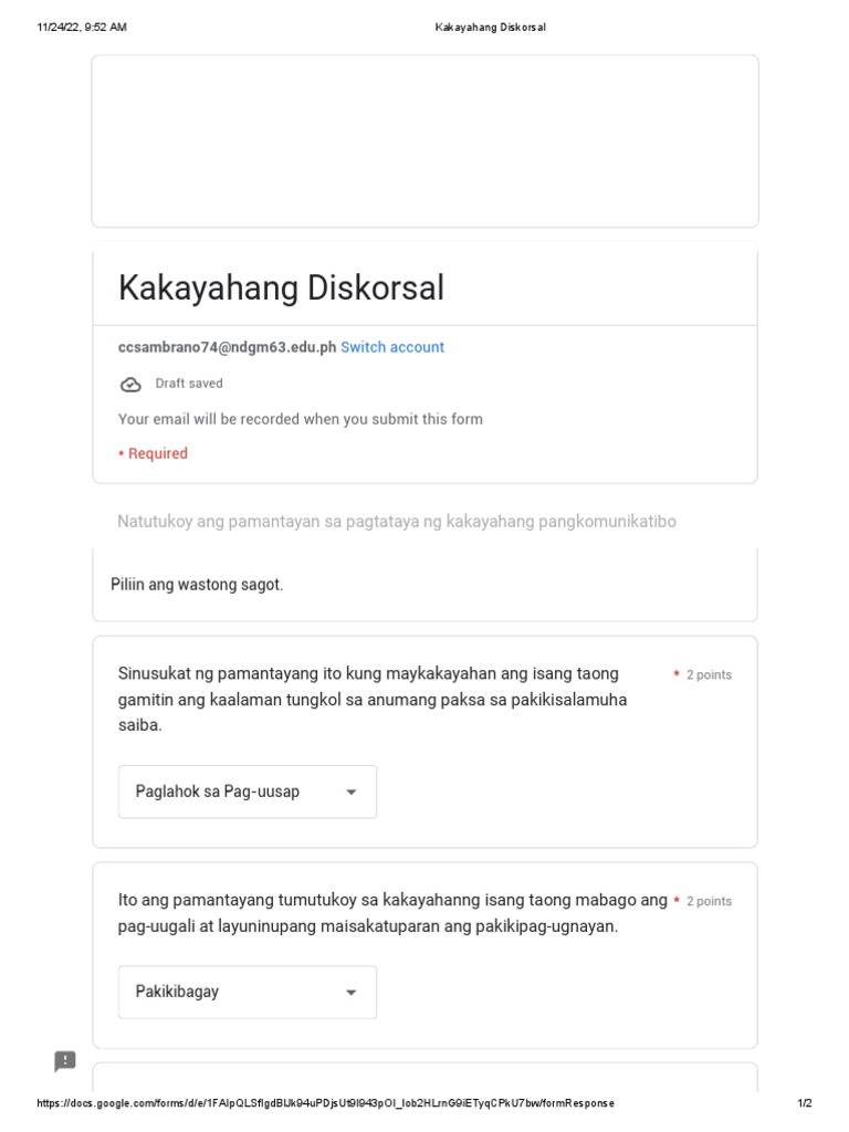 Kakayahang Diskorsal | PDF