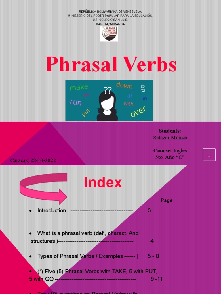 Presentacion de Ingles - Phrasal Verbs Moises Salazar Ingles 5to C ...