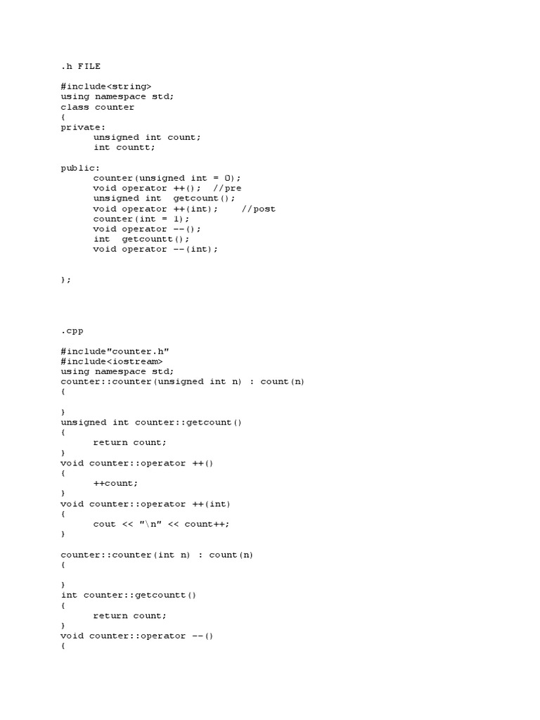 Implementation of Pre-Increment, Post-Increment, Pre-Decrement and Post ... Implementation of Pre-Increment, Post-Increment, Pre-Decrement and Post ...