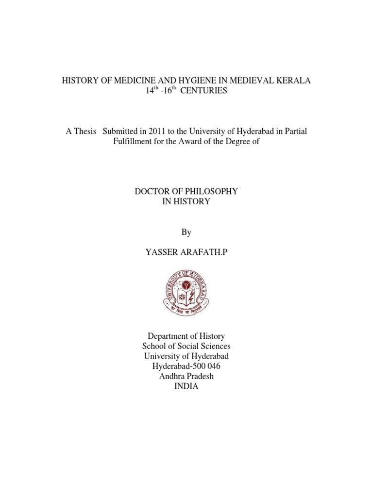 Yasser Arafath - History of Medicine and Hygiene in Medieval Kerala ...