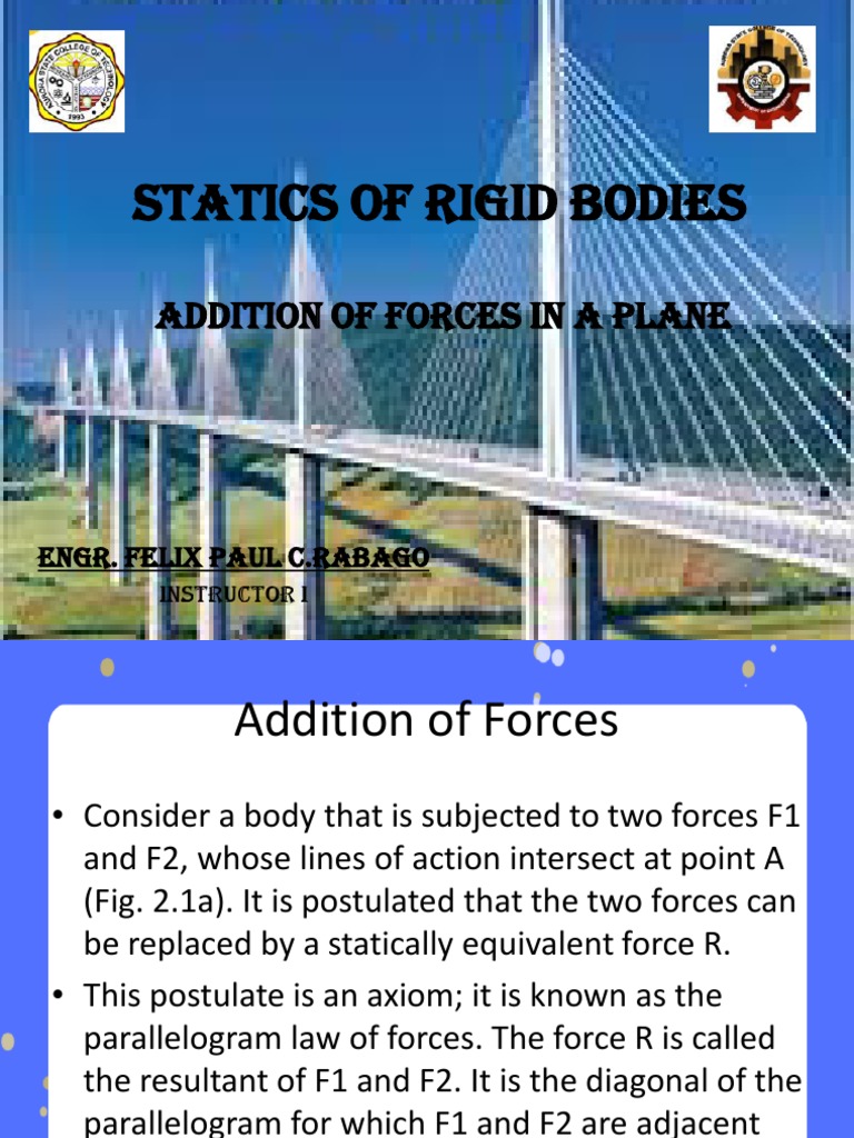 Addition Of Forces In A Plane Pdf Euclidean Vector Cartesian Coordinate System 