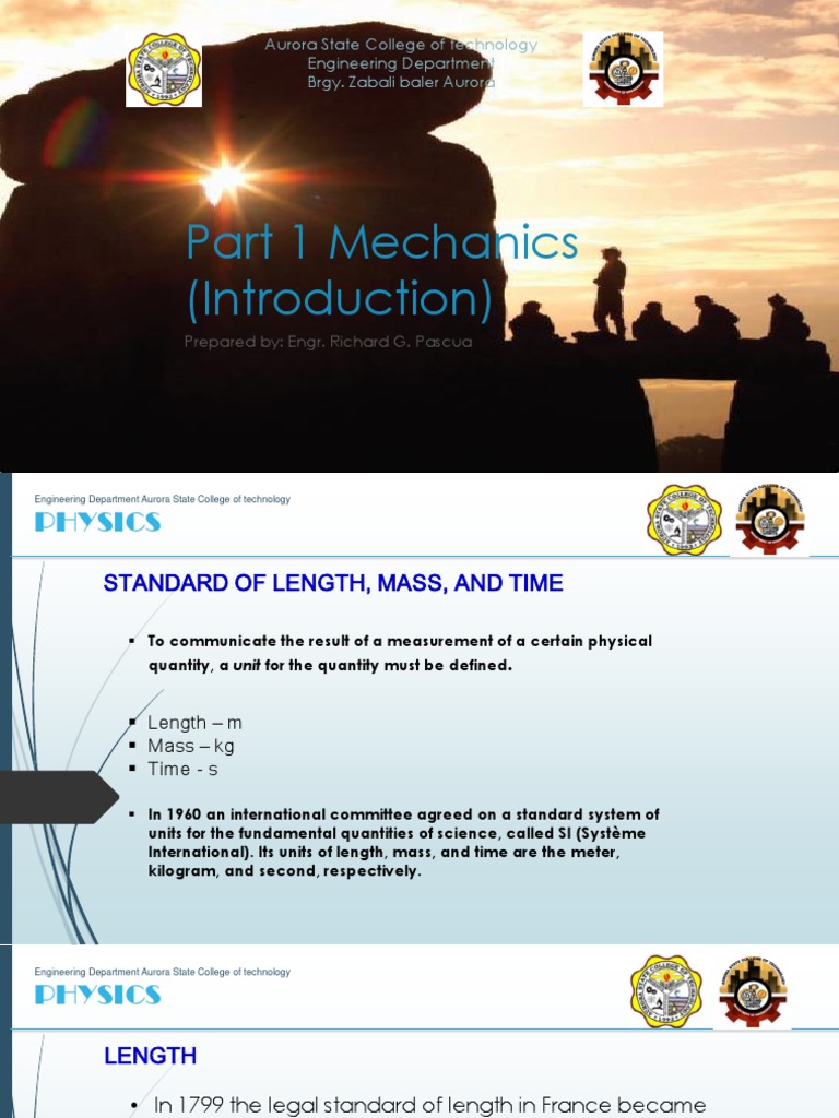 Part 1 Mechanics (Introduction) | PDF | Coordinate System | Cartesian ...